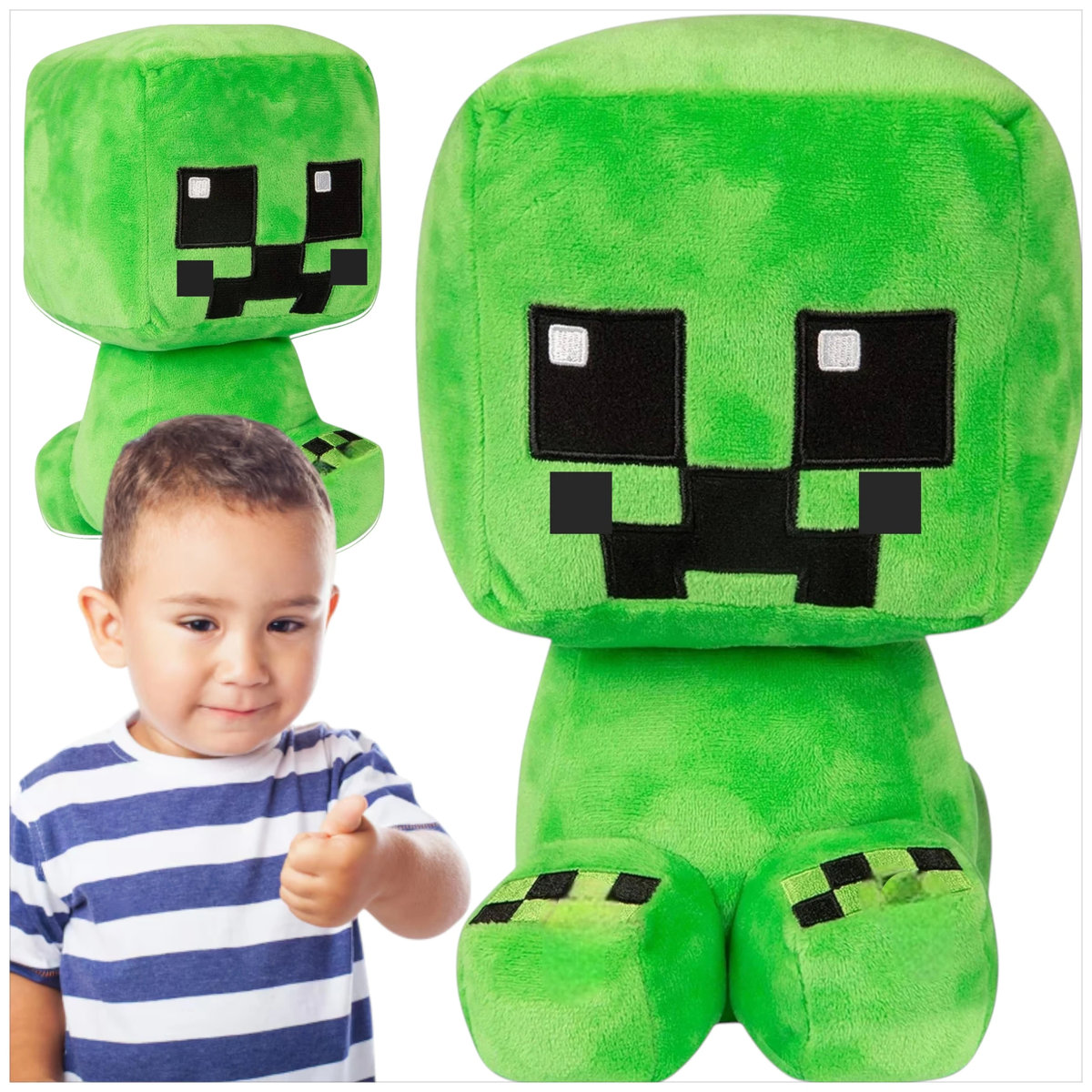 MINECRAFT ZIELONY LUDZIK DUŻA PLUSZOWA MASKOTKA PLUSZAK POSTAĆ Z GRY ...