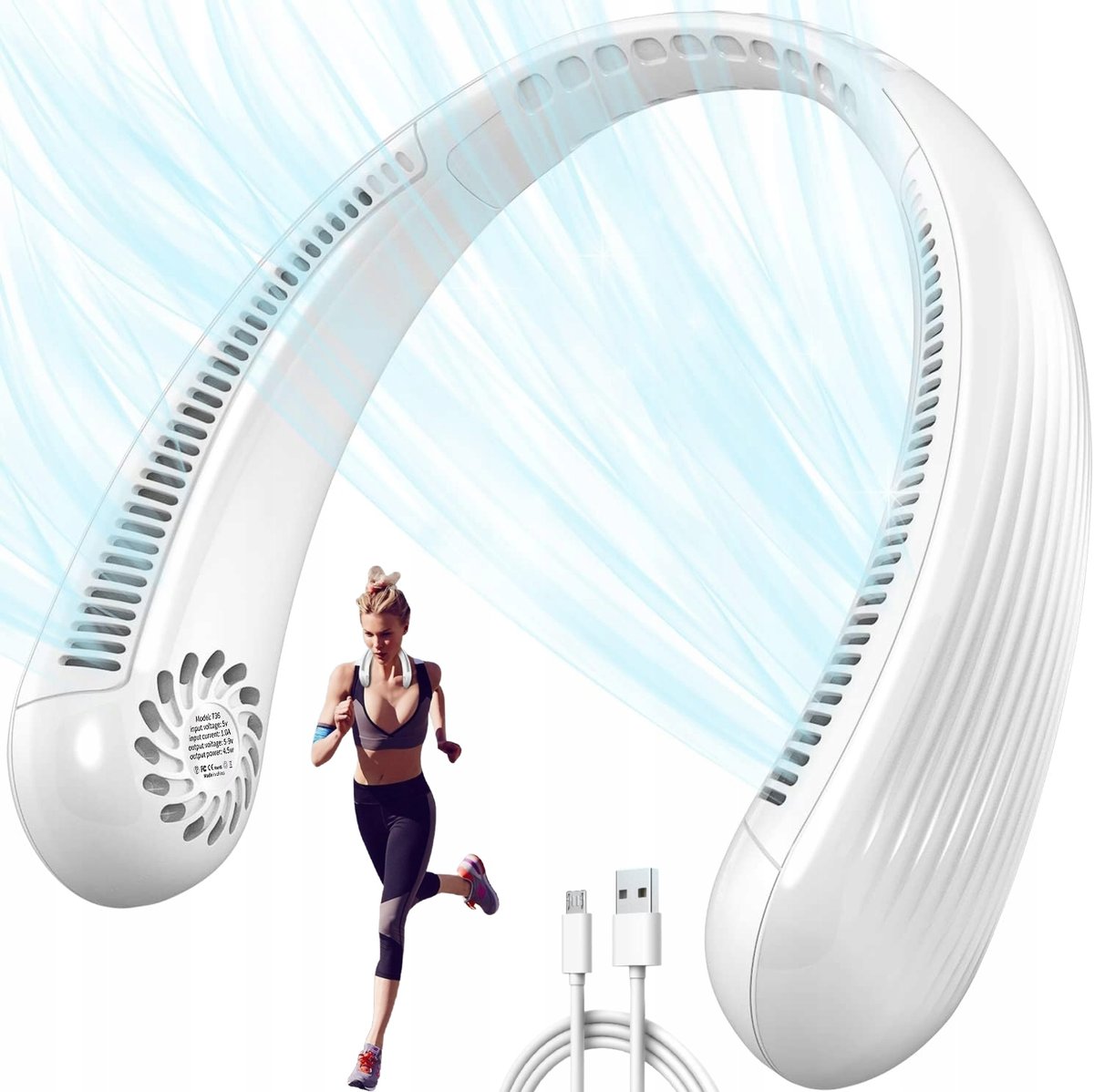 MINI BEZŁOPATKOWY WENTYLATOR NA SZYJĘ Z ŁADOWANIEM USB 3000MAH - Inna marka | Sklep EMPIK.COM