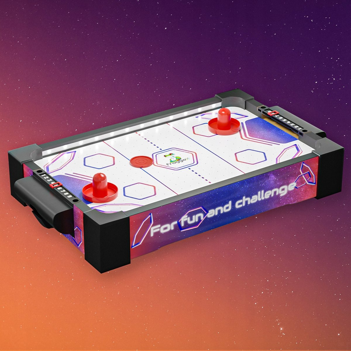 MINI CYMBERGAJ STÓŁ DO GRY OŚWIETLENIE LED AIR HOCKEY PREZENT DLA ...