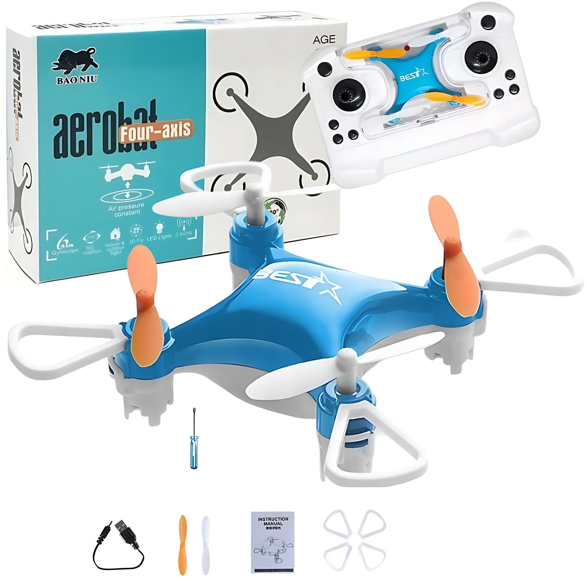 Mini Dron Dla Dziecka Z Etui-Pilotem|Akrobacje 3D,Led,Start 1 ...