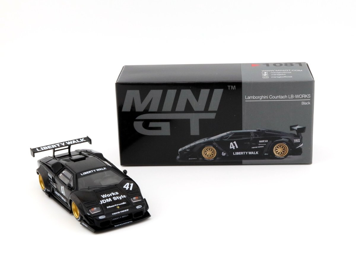 MINI GT Lamborghini Countach LB-WORKS Liberty Walk Black LHD MGT01081-L ...