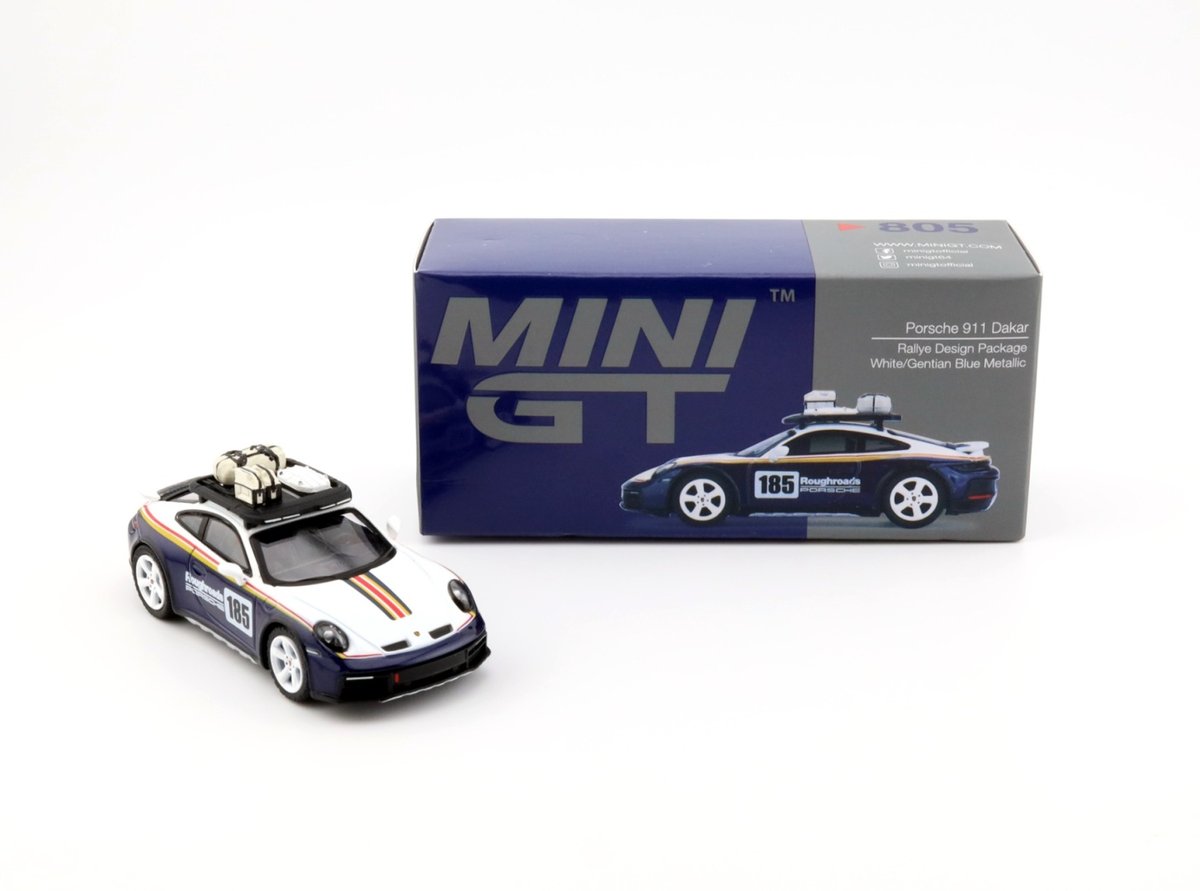 MINI GT Porsche 911 Dakar Rallye Design Package White / Gentian Blue ...