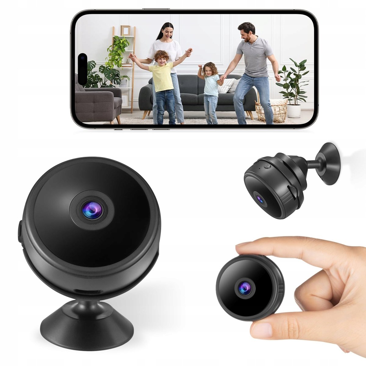 MINI-KAMERA szpiegowska Wewnętrzna WiFi Z Aplikacją i Czujnikiem Ruchu ...