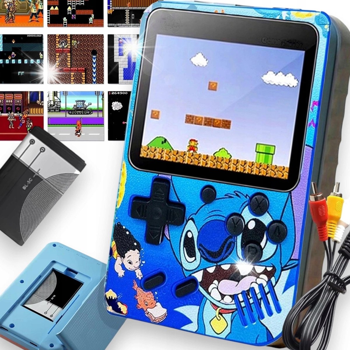 MINI KONSOLA PRZENOŚNA RETRO GAME BOX LILO I STICH GIERKA 400 GIER DO ...