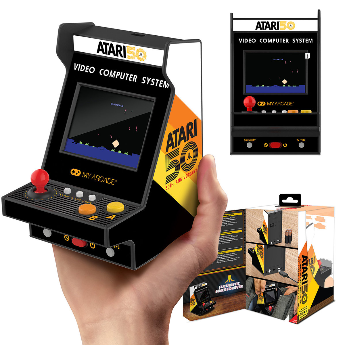 Mini konsola retro przenośna Atari 2600 75 gier w 1 ATARI NANO PLAYER ...