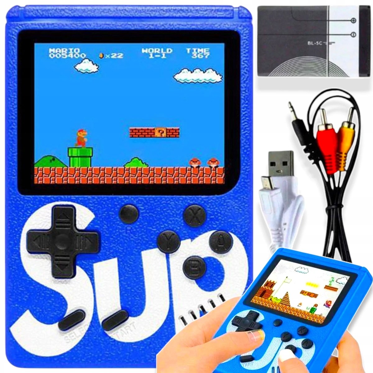 MINI KONSOLA RETRO PRZENOŚNA GRA 400 GIER NA TV KOLOROWE GIERKI GAME ...