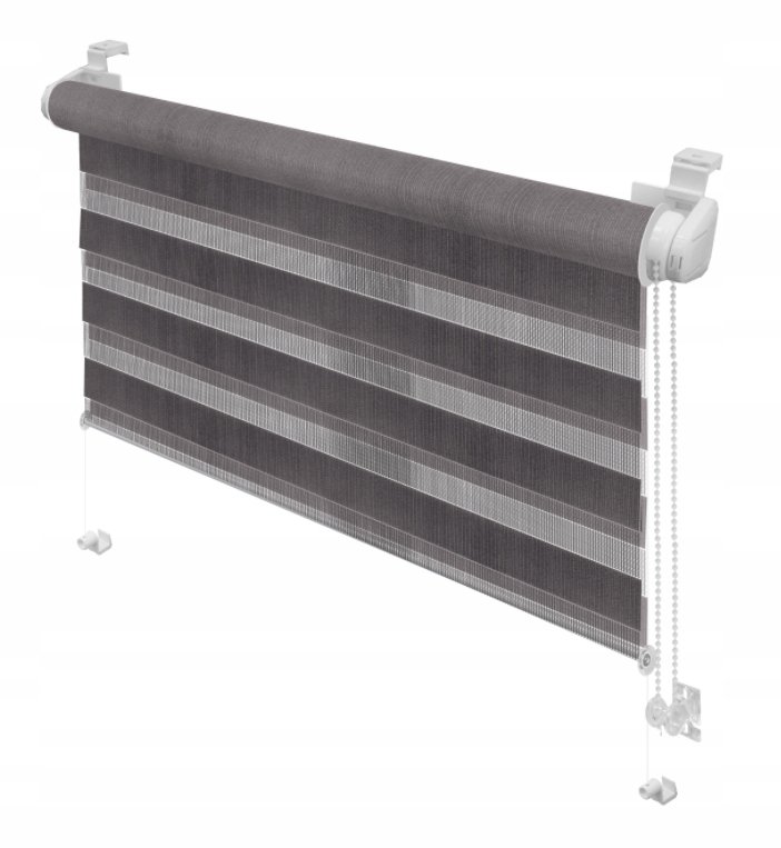 Mini roleta ZEBRA CLASSIC Dzień/Noc popielata 50 cm x 150 cm - Gardinia ...