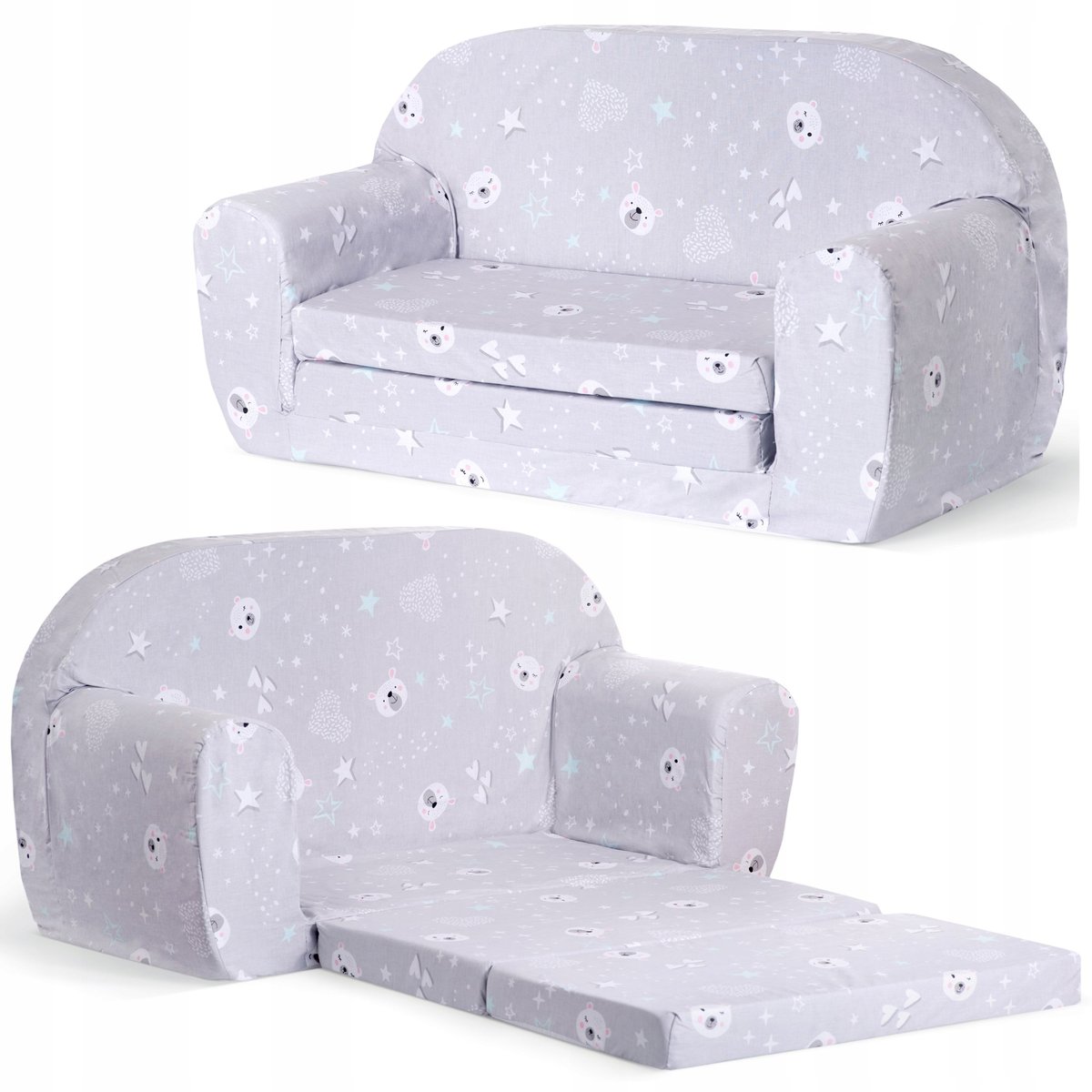 Mini Sofa Dla Dzieci Kanapa Sofka Piankowa Rozkładana Piankowa Fotelik 77Cm - Tuppi | Sklep ...