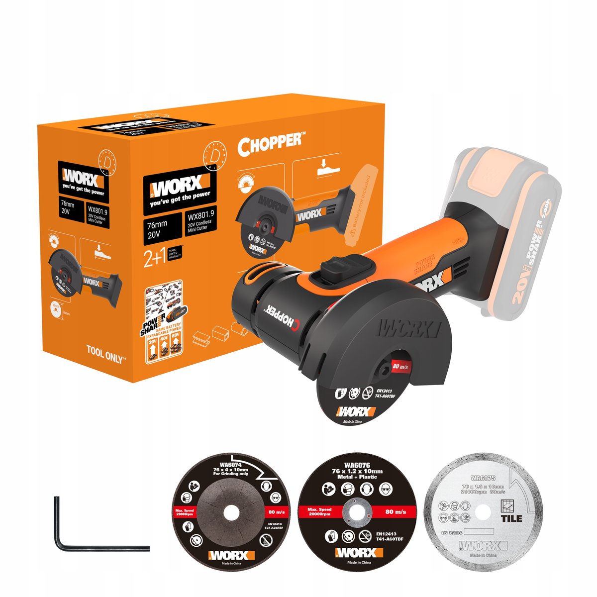 Mini Szlifierka Kątowa Worx Wx801.9 Akumulatorowa - WORX | Sklep EMPIK.COM