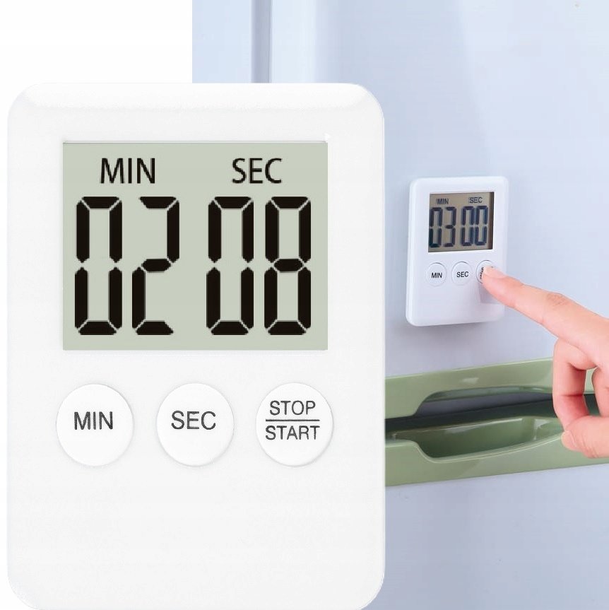 MINUTNIK KUCHENNY NA MAGNES STOPER TIMER LCD CZASOMIERZ ELEKTRONICZNY ...