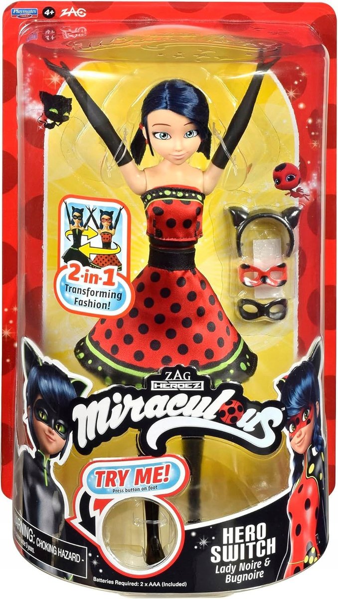 Miraculous: Biedronka I Czarny Kot Lalka Switch Ladybug, Lalka - Orbico ...