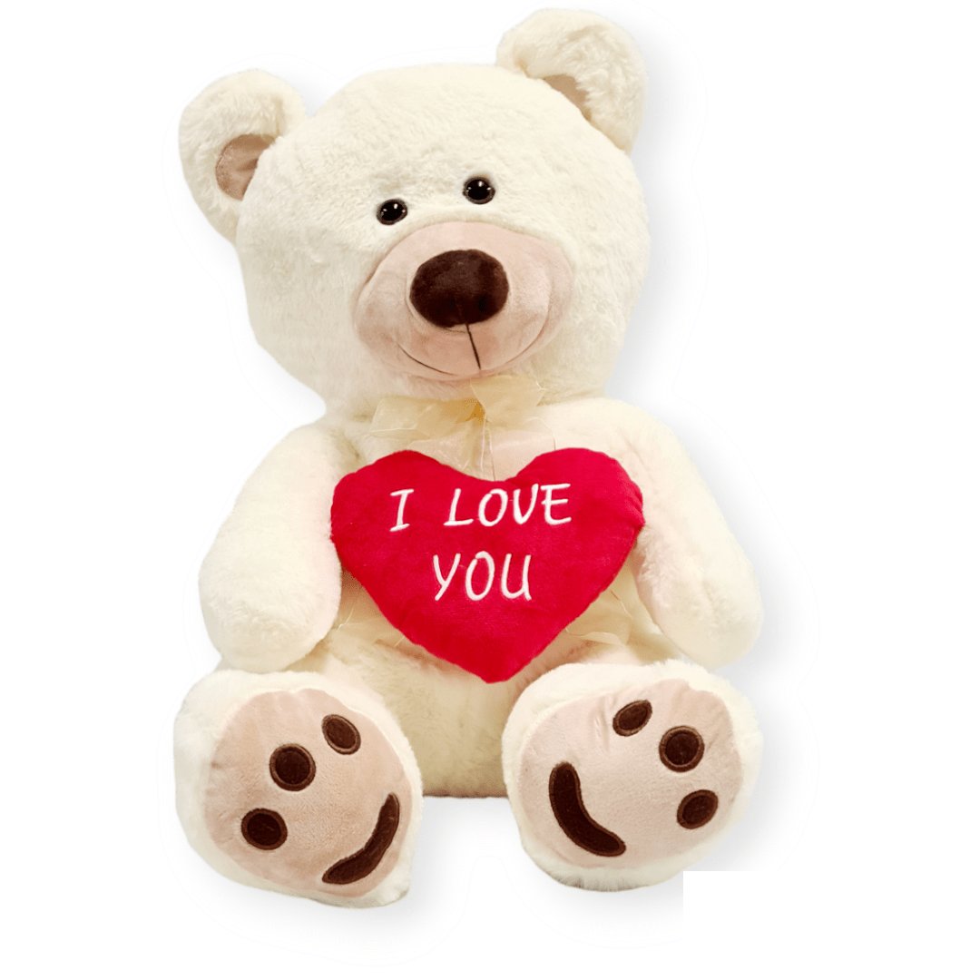 Miś pluszowy duży misiek na prezent 70 cm Biały z sercem I love You ...