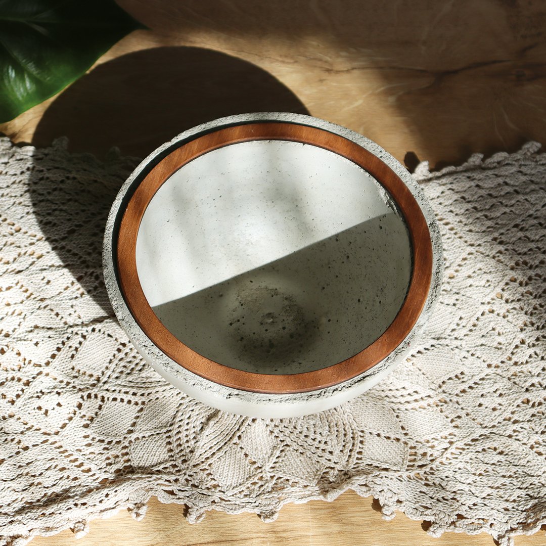 Misa betonowa ozdobiona drewnem - W-1 - Art2K | Sklep EMPIK.COM