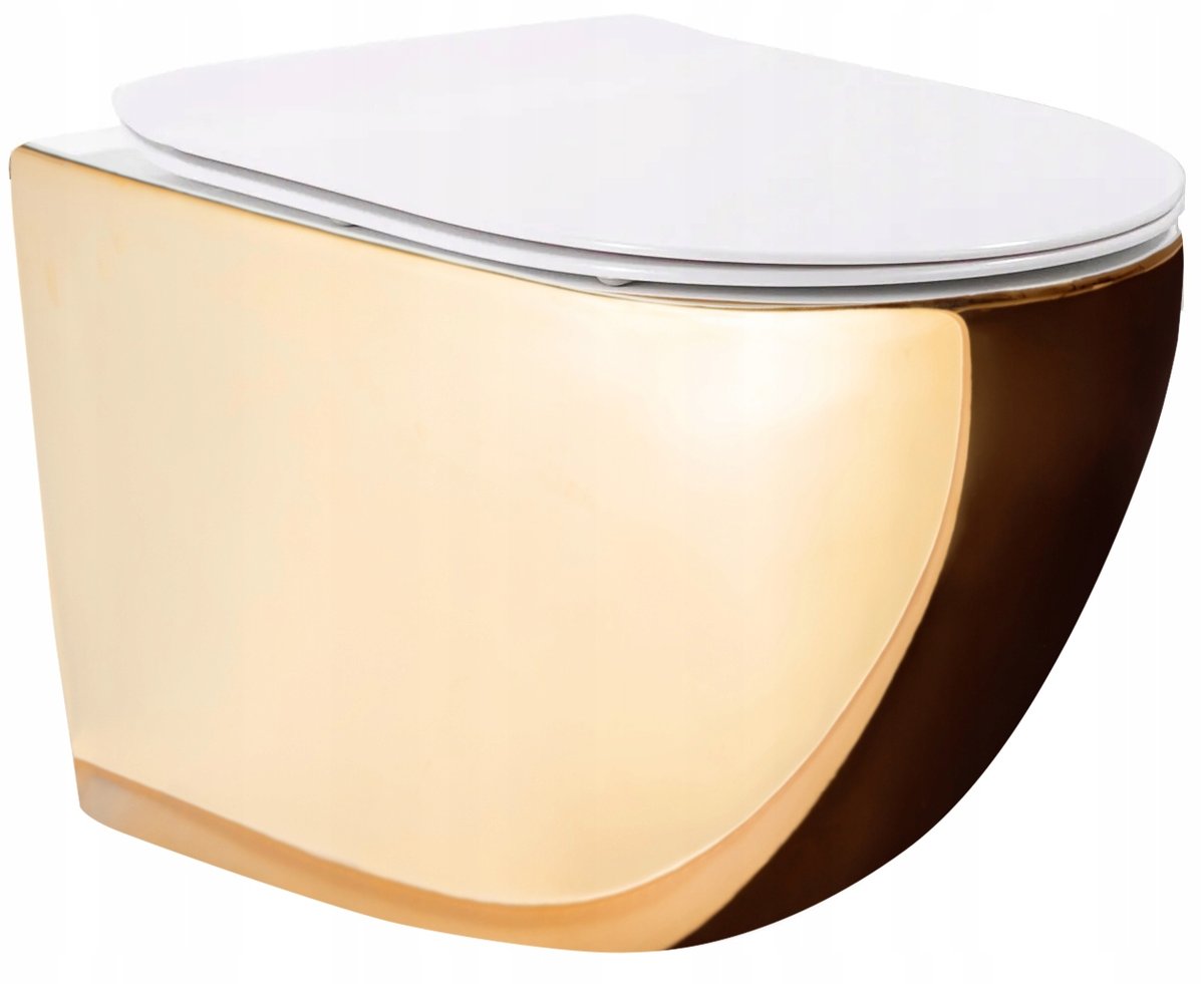 Misa Wc Podwieszana Carlo Flat Mini Gold/White - Rea | Sklep EMPIK.COM