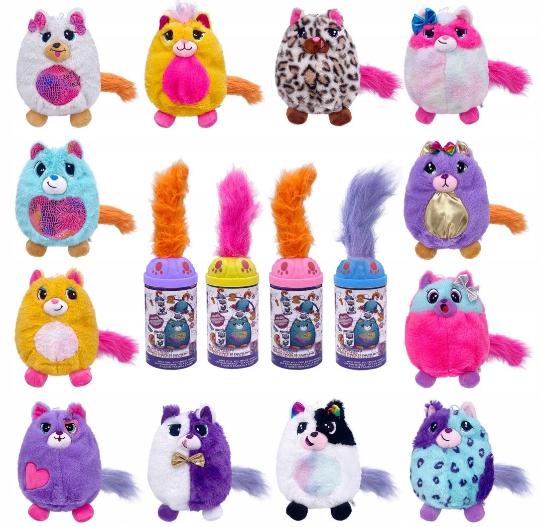 MISFITTENS DUŻY PLUSZOWY KOT NIESPODZIANKA LOSOWY KOTEK MASKOTKA ...