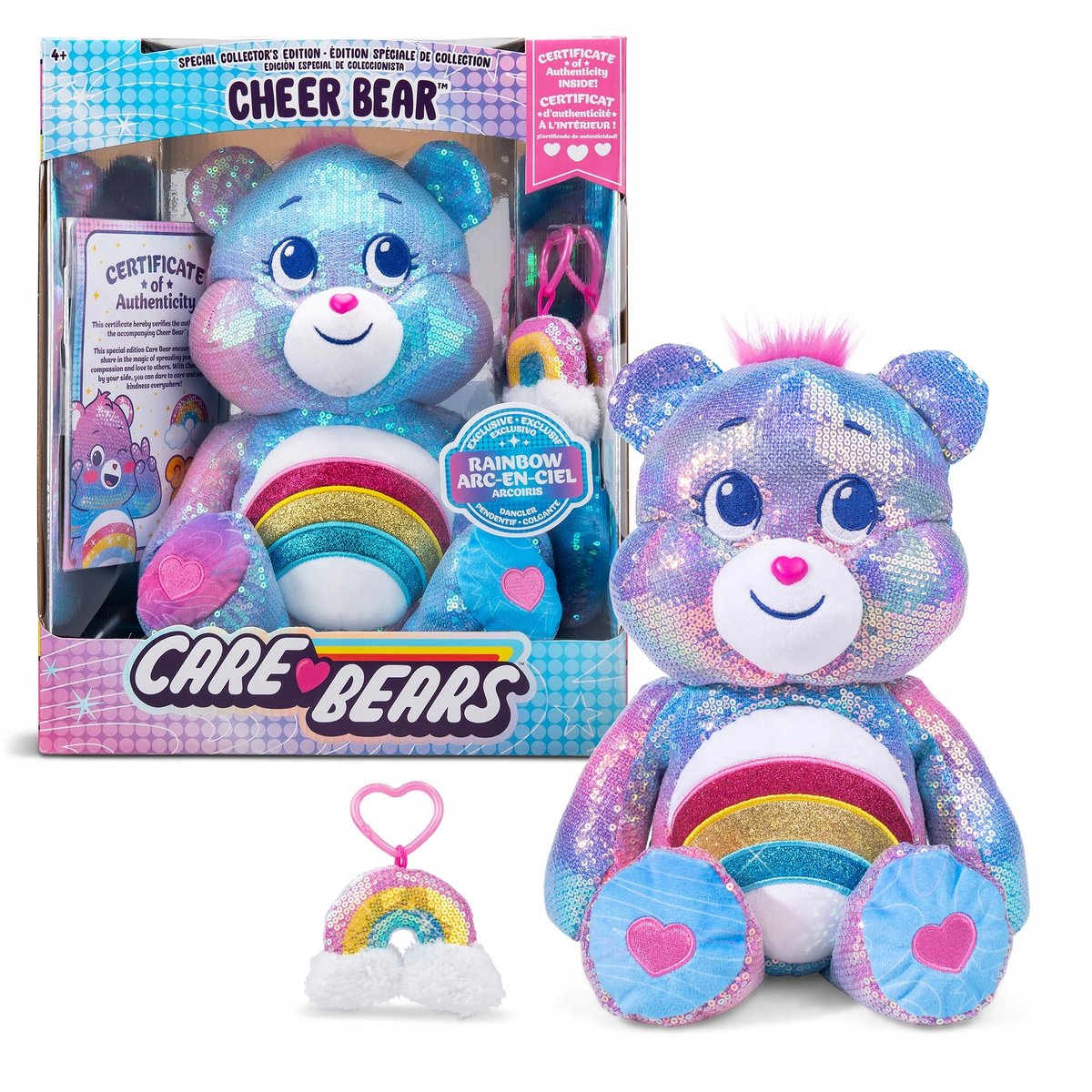 Misie Care Bears Sequin Plush, Cheer Bear Plushie dla dzieci w wieku 4 ...