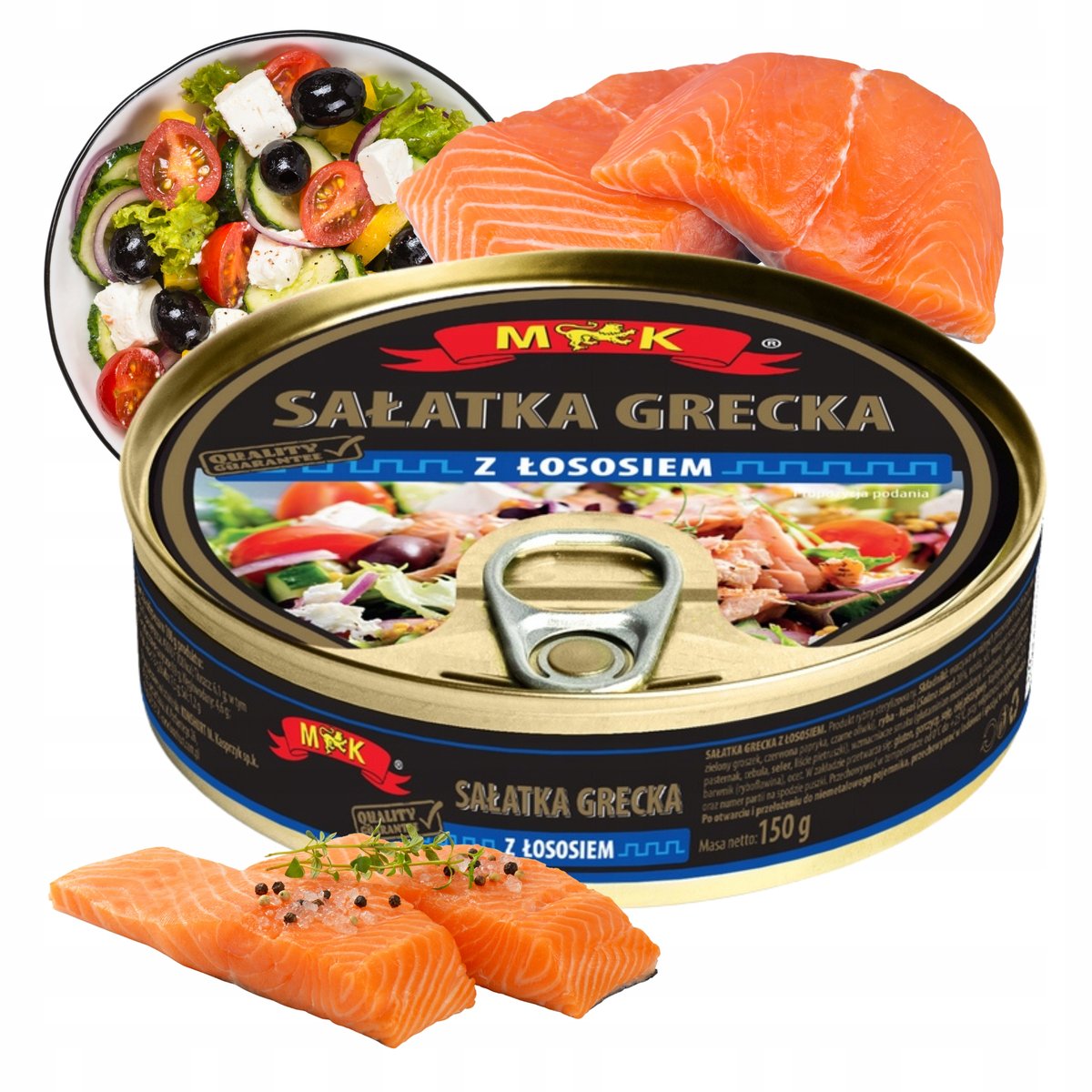MK Sałatka Grecka z Łososiem Świeża Aromatyczna Kompozycja Smaków 15g ...
