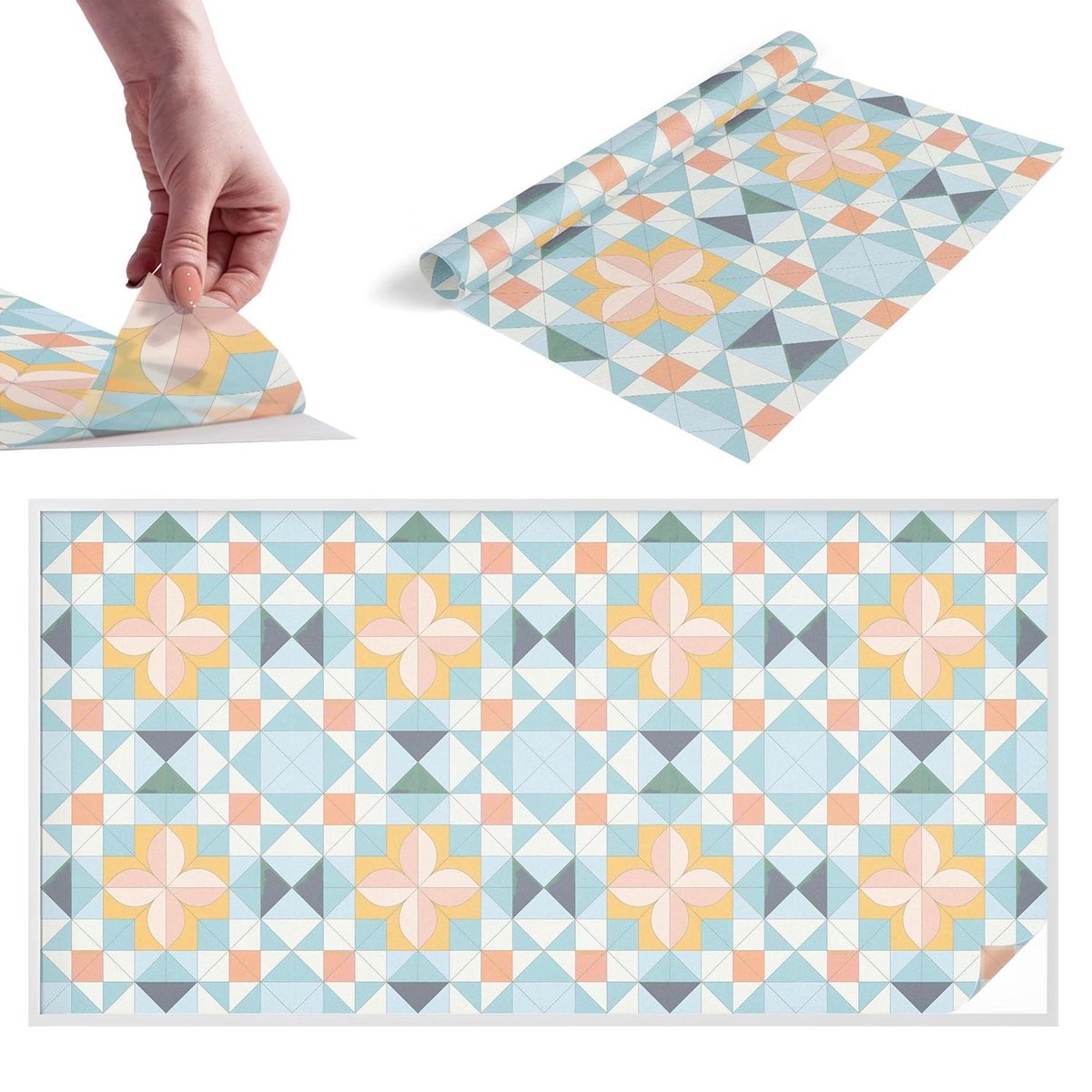 Mleczna Folia Matowa Na Szklane Drzwi I Okna Kolorowa Geometria 200x100 ...