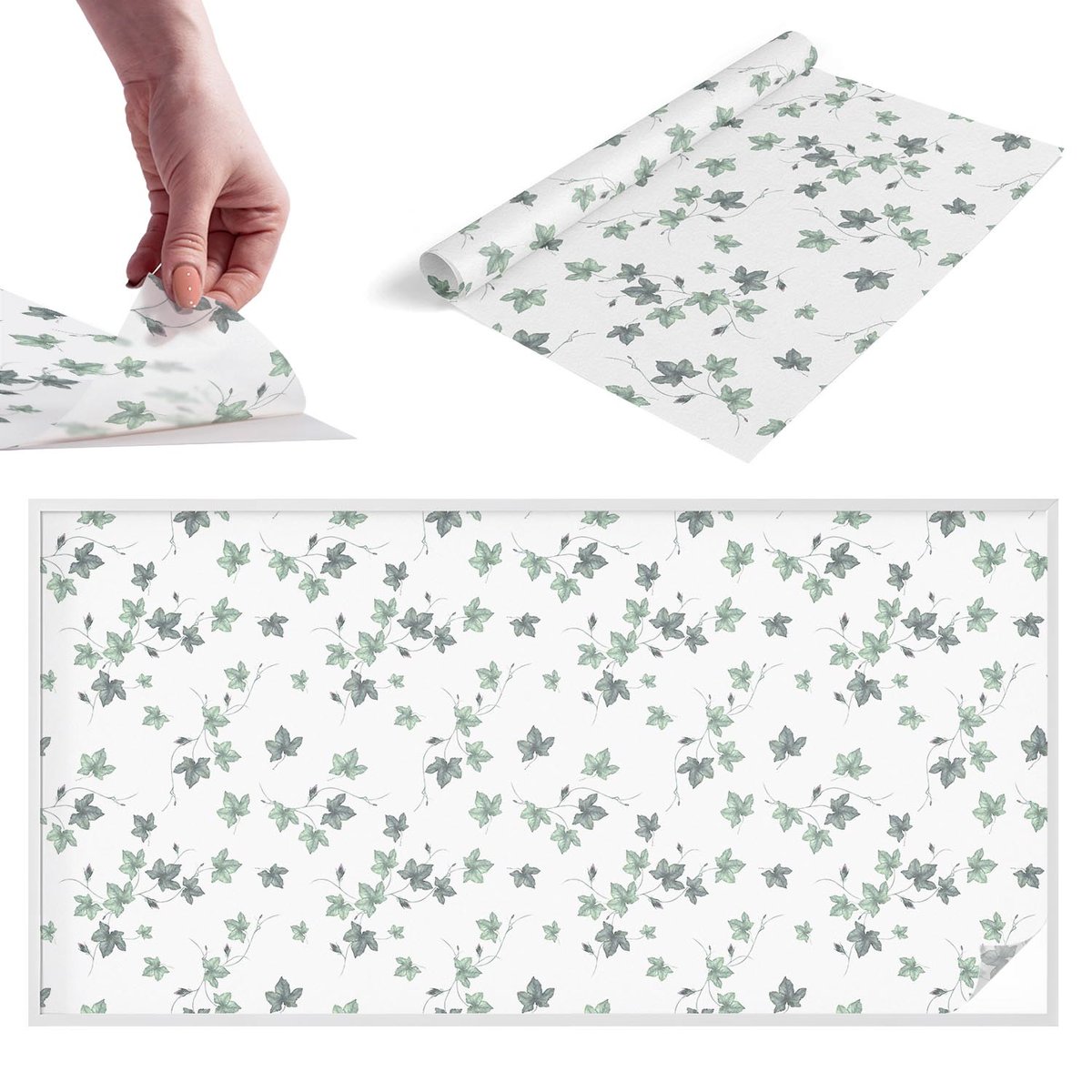 Mleczna Folia Matowa Na Szklane Drzwi I Okna Zielone Pnącze 200x100 cm ...