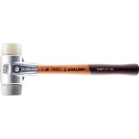 Młotek średni HALDER SIMPLEX TPE / nylon z aluminiową obudową i drewnianą rączką - D=60 mm ...