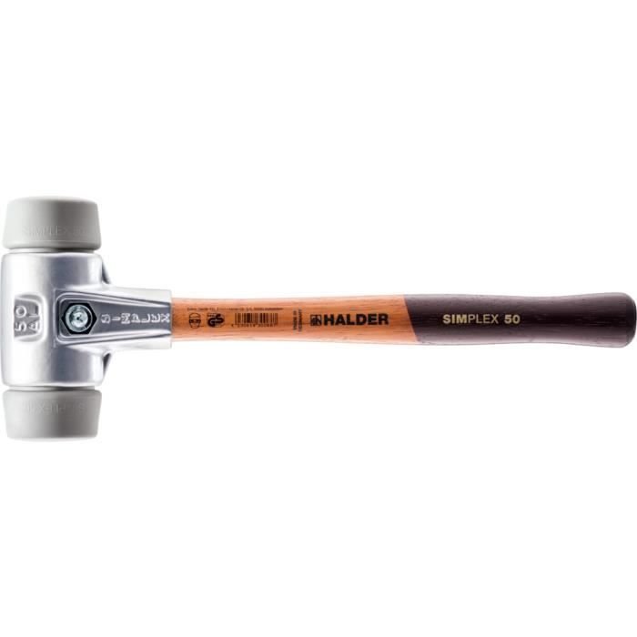 Młotek średni HALDER SIMPLEX TPE z aluminiową obudową i drewnianą rękojeścią - D=60 mm - Halder ...