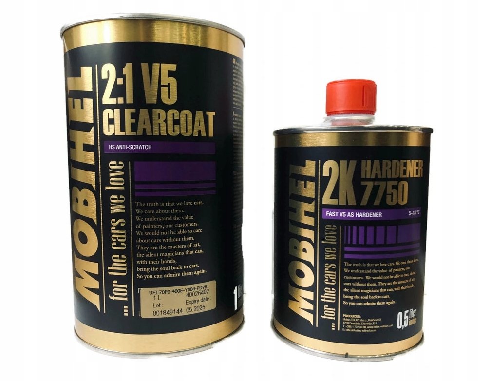 Mobihel Lakier Bezbarwny 2K V5 As 2:1 1,5L Utwardzaczem 7750 - Inna ...
