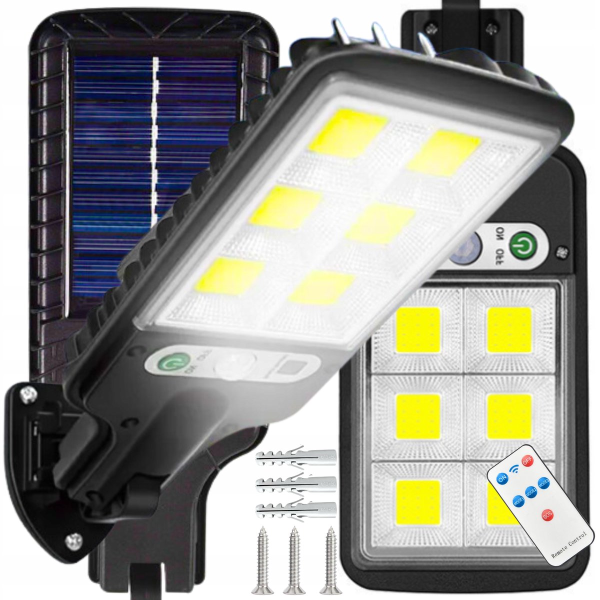 MOCNA LAMPA SOLARNA LED Z CZUJNIKIEM RUCHU I ZMIERZCHU OGRODOWA ULICZNA - Rohsel | Sklep EMPIK.COM