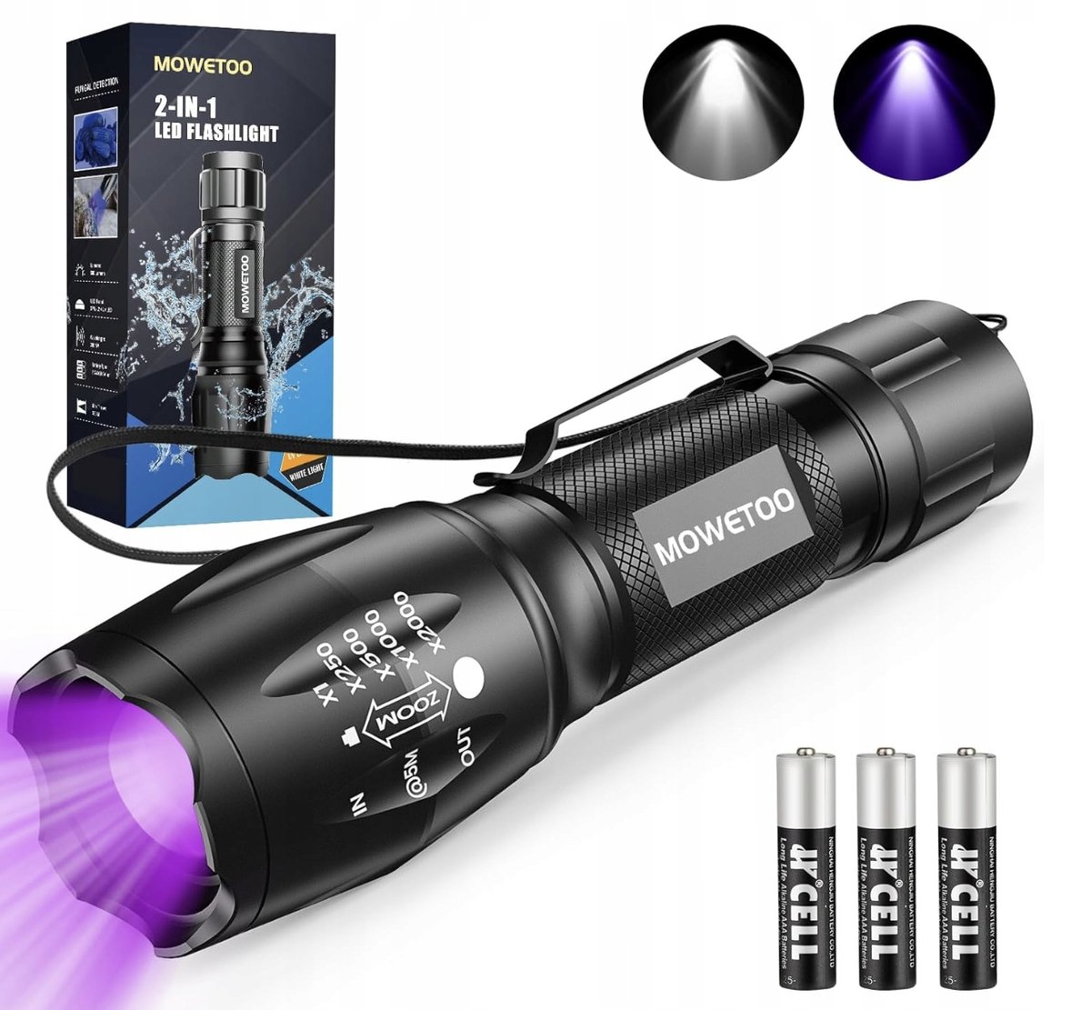 Mocna Latarka Led Uv Do Szukania Bursztynu 365Nm Ultrafiolet 2W1 4Tryby ...