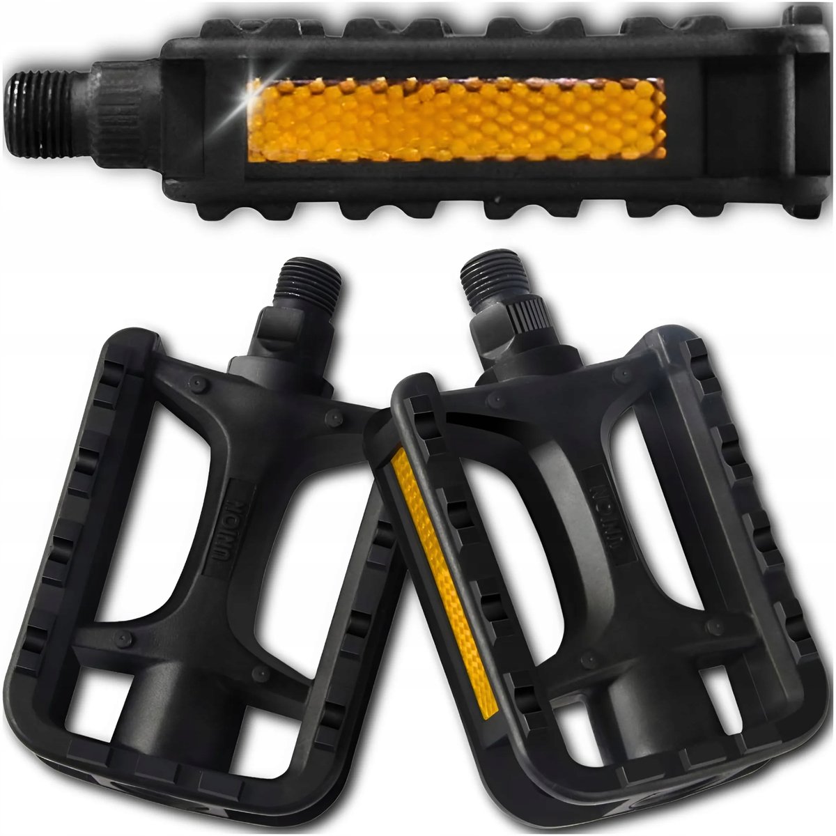 MOCNE PEDAŁY ROWEROWE Z ODBLASKIEM DO ROWERU PLATFORMOWE CZARNE 2szt - Memflow | Sport Sklep ...