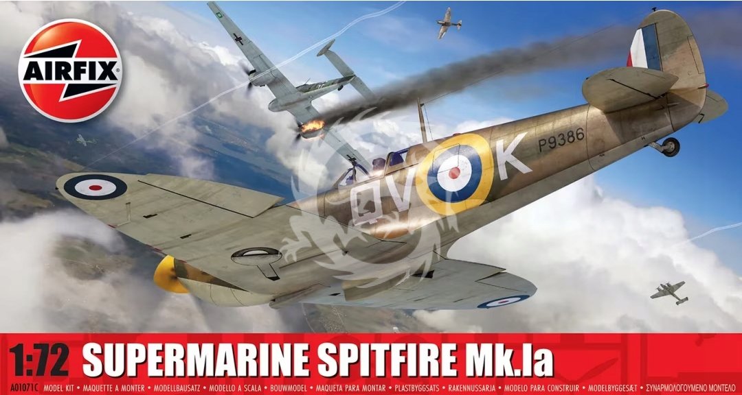 Model do sklejania Supermarine Spitfire MkIa C Starter Set Farby Airfix ...