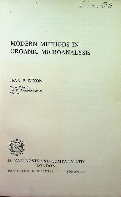Modern Methods in Organic Microanalysis - Opracowanie zbiorowe ...