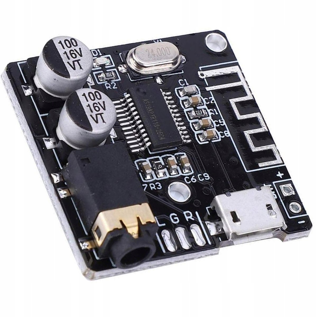 Moduł bluetooth audio stereo A2DP 3.7V-5V microUSB dekoder audio ...