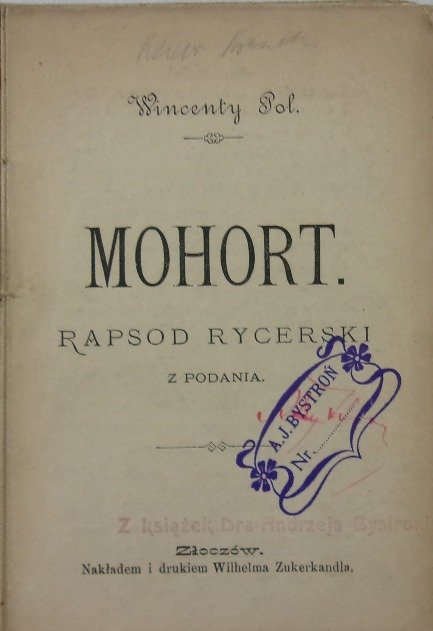Mohort. Rapsod Rycerski, 1901 r. - Opracowanie zbiorowe | Książka w Empik