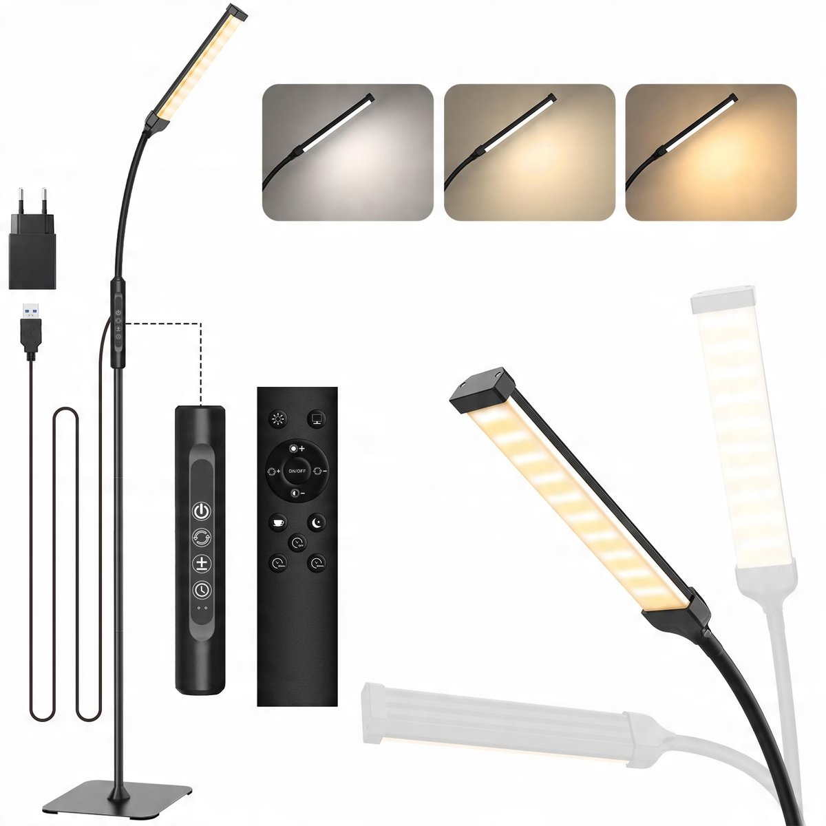 Mojimdo 120 LED lampa stojącaz pilotem jasne lampy stojące do salonu ...