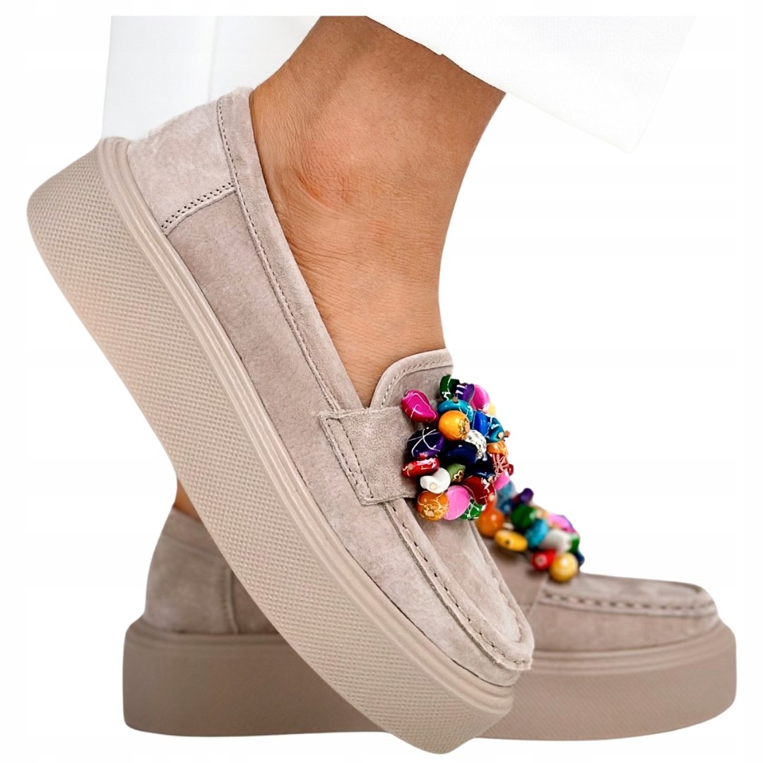 Mokasyny Filippo Dp6765 Buty Damskie Wygodne Skórzane Beżowe 38 Półbuty ...