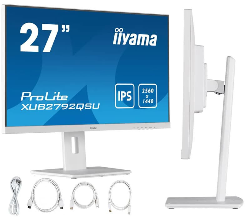 Monitor 27 cali 'XUB2792QSU-W5 IPS,WQHD,HDMI,DP,DVI,HAS(150mm),biały ...