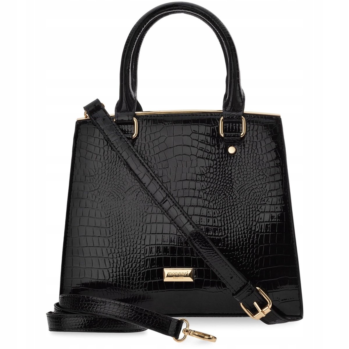 Monnari Elegancka Torebka Damska Lakierowany Sztywny Kuferek Croco Aktówka - MONNARI | Moda ...