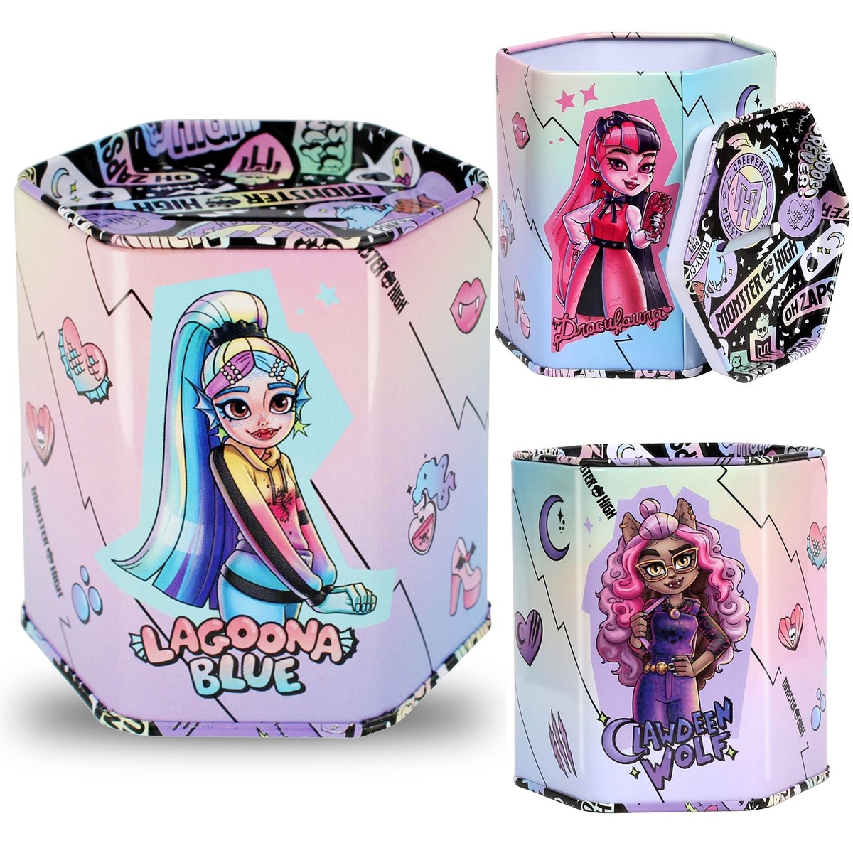 Monster High Metalowa puszka, mała blaszana skarbonka dla dzieci ...