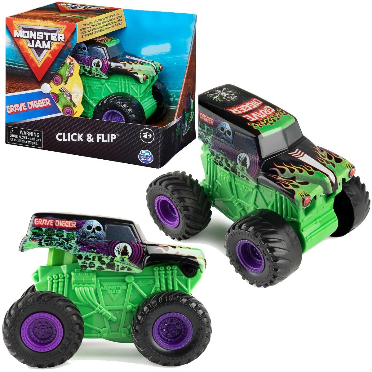 Monster Jam 1:43 pojazd Grave Digger click & flip - Spin Master | Sklep ...