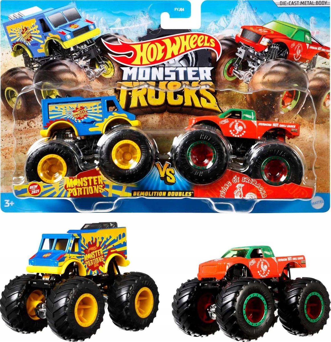 Monster Jam 2X Mini Monster Truck Zabawka Dla Chłopców Samochód Hot ...