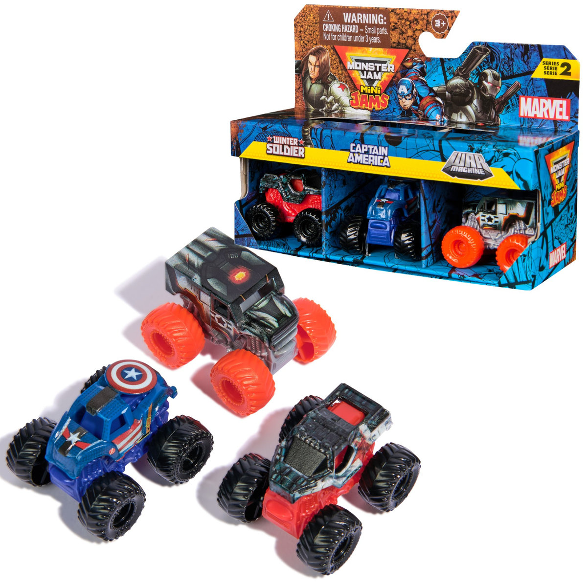 Monster Jam zestaw 3 auta Mini Jams Marvel Winter Soldier Captain ...