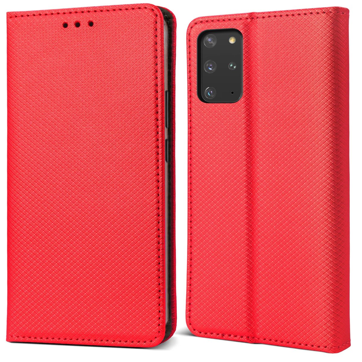 Moozy Etui z klapką do Samsunga S20 Plus, czerwone - Inteligentne etui ...