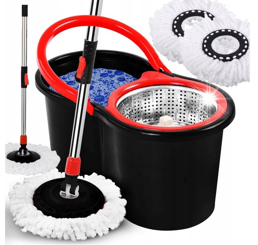 Mop obrotowy rotacyjny 360 spin turbo 3w1 + 2 nakładki - Inna marka ...