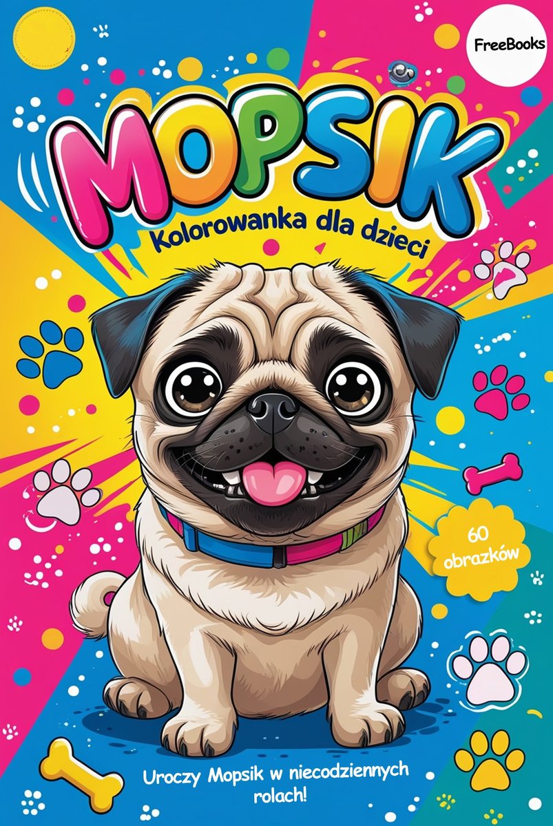 Mopsik. Kolorowanka dla dzieci. 60 kreatywnych obrazków - ebook EPUB ...