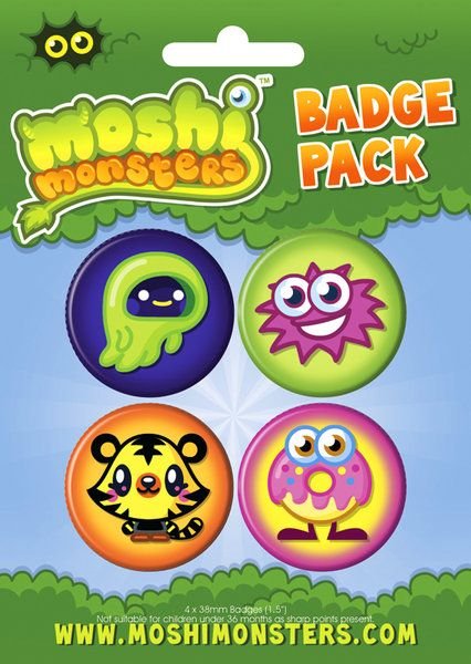 Moshi Monsters Moshlings - zestaw 4 przypinek - GB eye | Moda Sklep ...