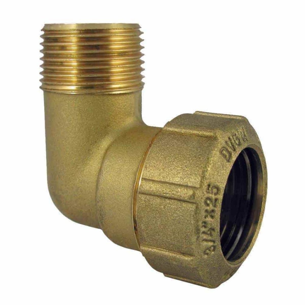 Mosiężne kolanko 90° do rur PE 32mm x 1 cal, do instalacji wody i gazu ...