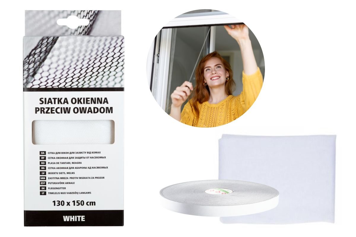 Moskitiera okienna 170 x 180cm biała - Inna marka | Sklep EMPIK.COM