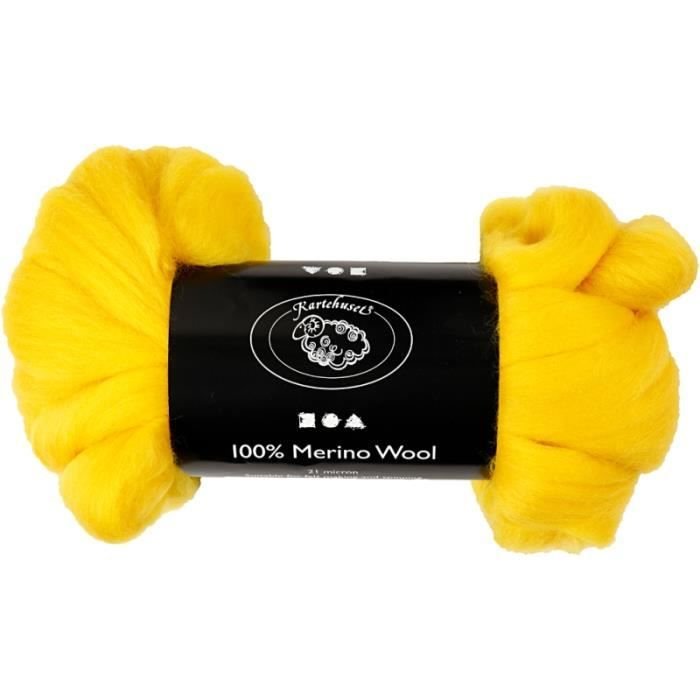 Motek wełny 100% Merino - Żółty słoneczny - 100 gr - Inny producent ...