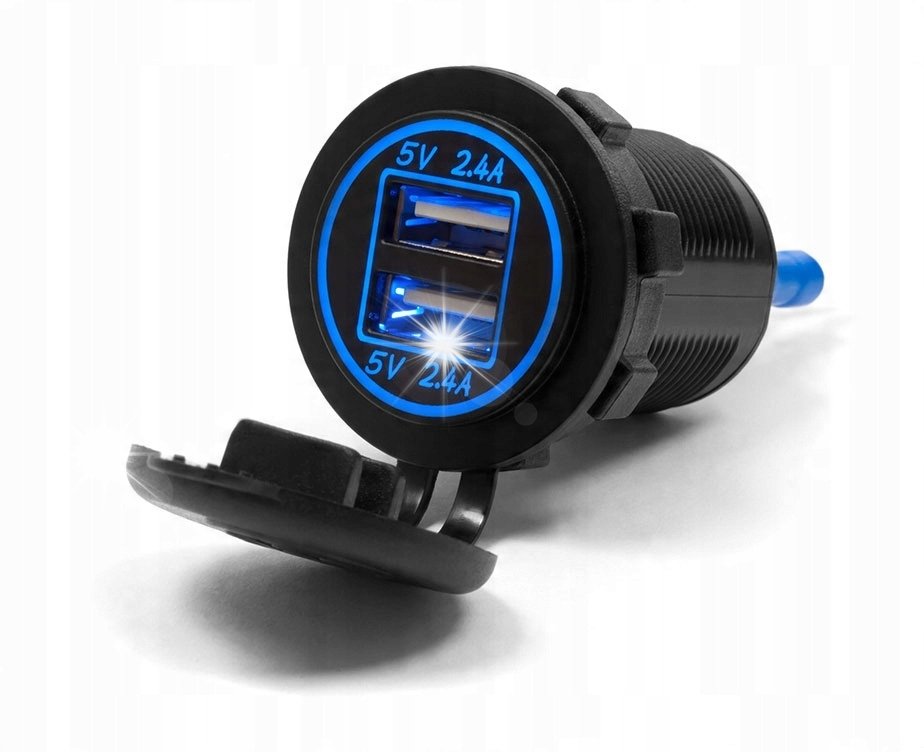Motocyklowe gniazdo USB 12V ładowarka 2xUSB LED - Inna marka ...