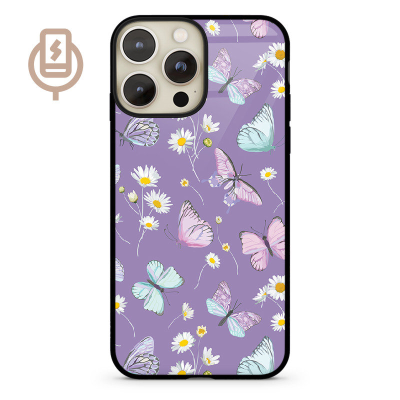 Motyle fiolet - iPhone 15 Pro Etui szklane flexible indukcyjne [TIF 23A ...
